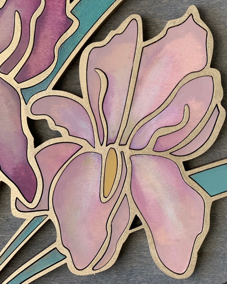Instant Digital Download- Beautiful Iris Flower SVG File, Door Hanger ...