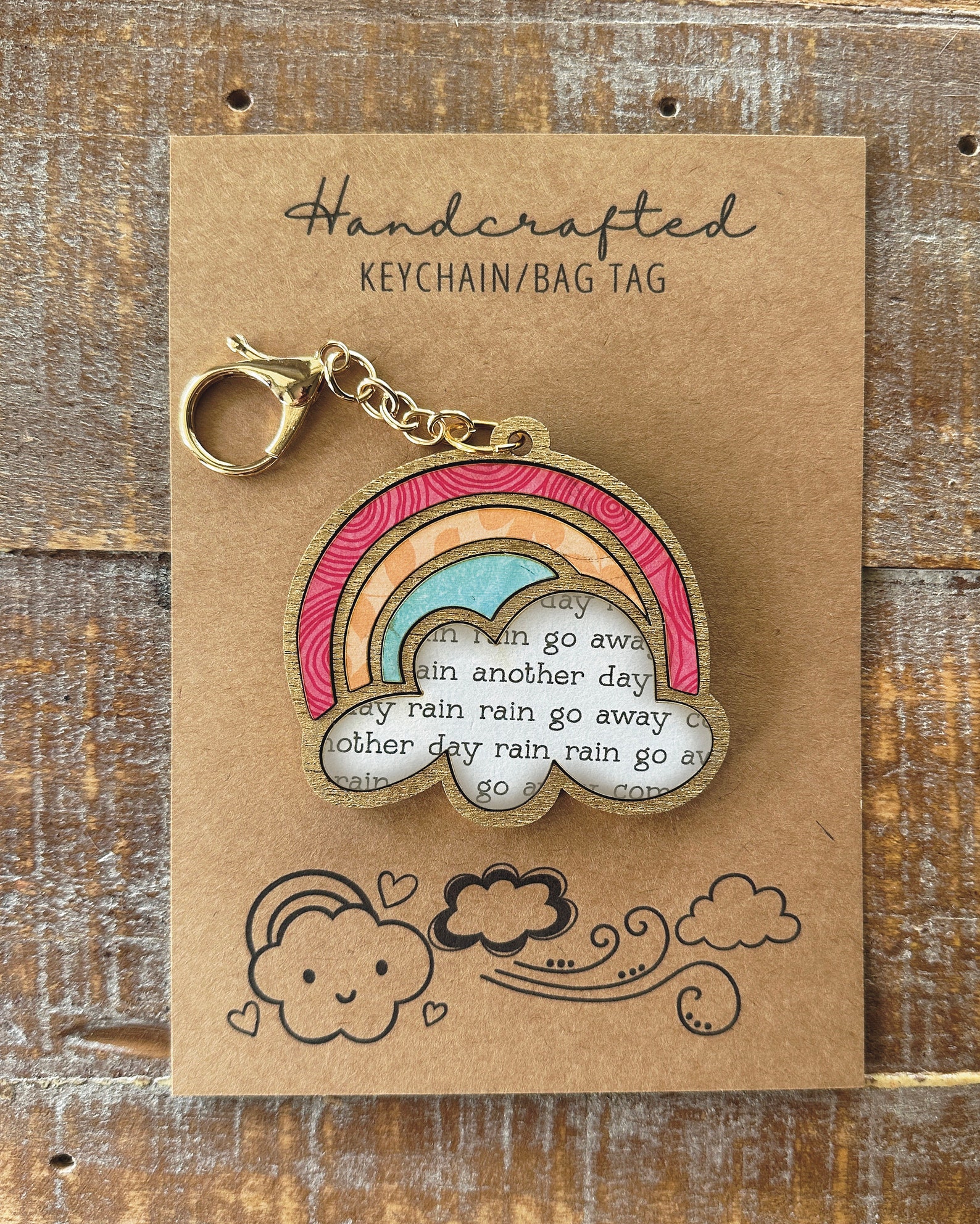 Instant Digital Download - Rainbow Themed Bag Tag/keychain Svg File ...