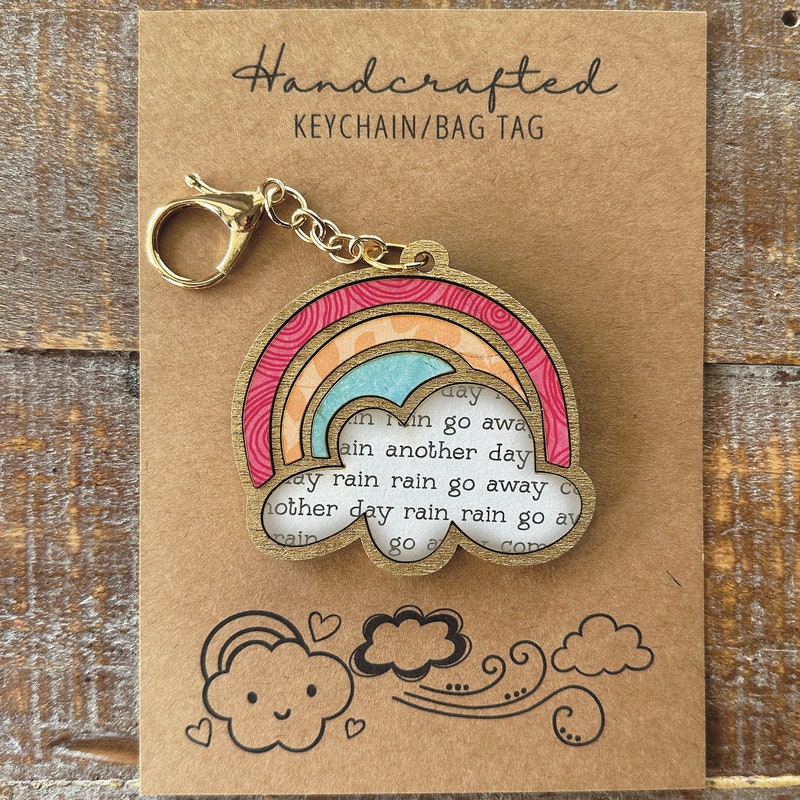 Rainbow Themed Keychain - Etsy