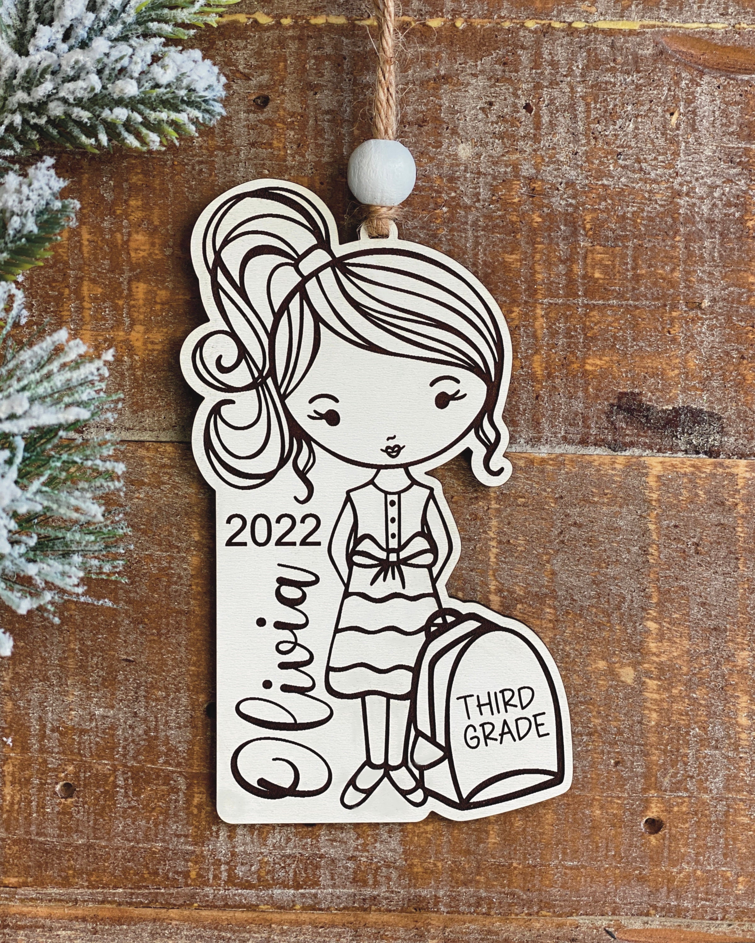 Instant Digital Download - Cute School Girl Ornament Svg File for ...