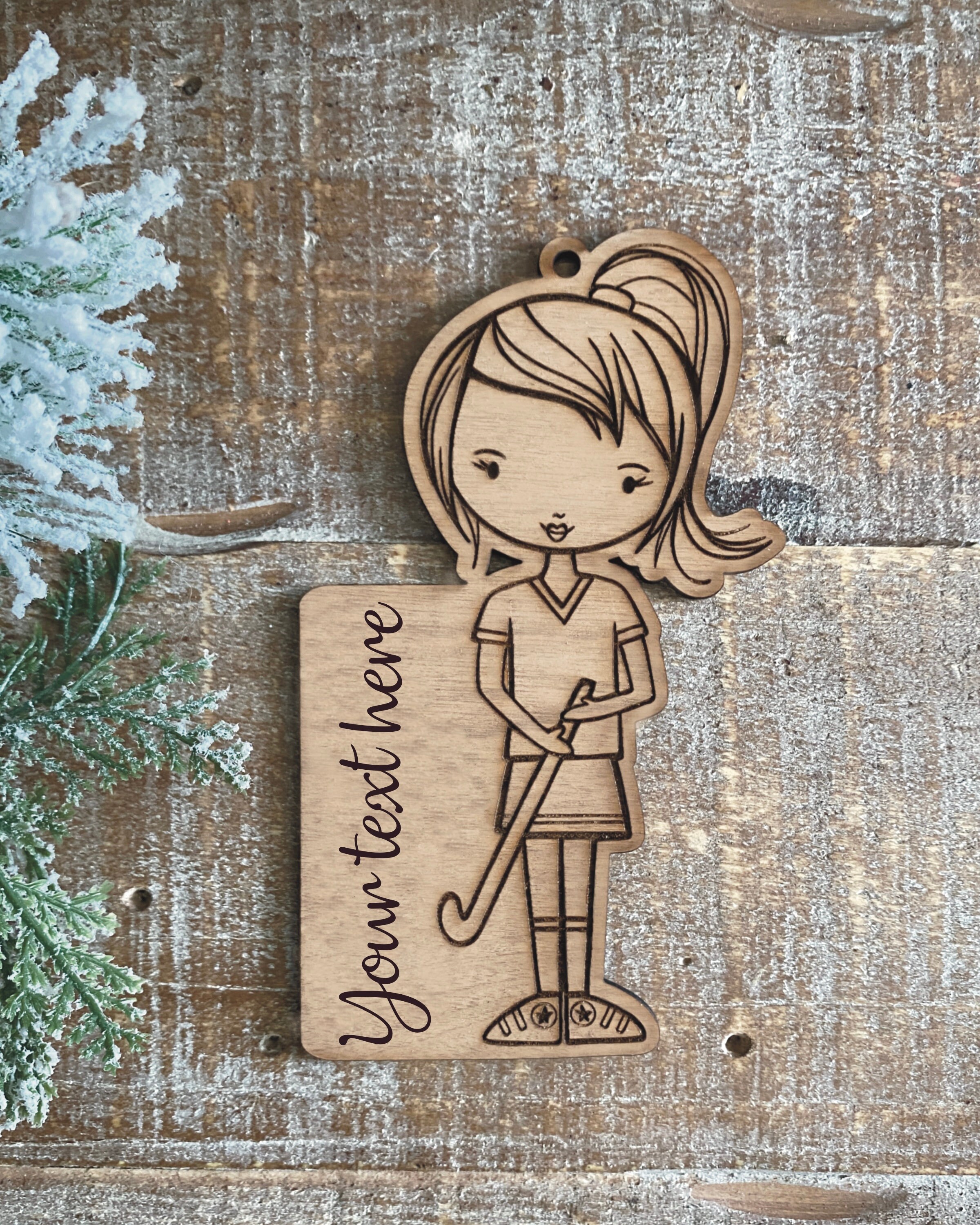 Instant Digital Download - Field Hockey Girl Ornament Svg File, Laser ...