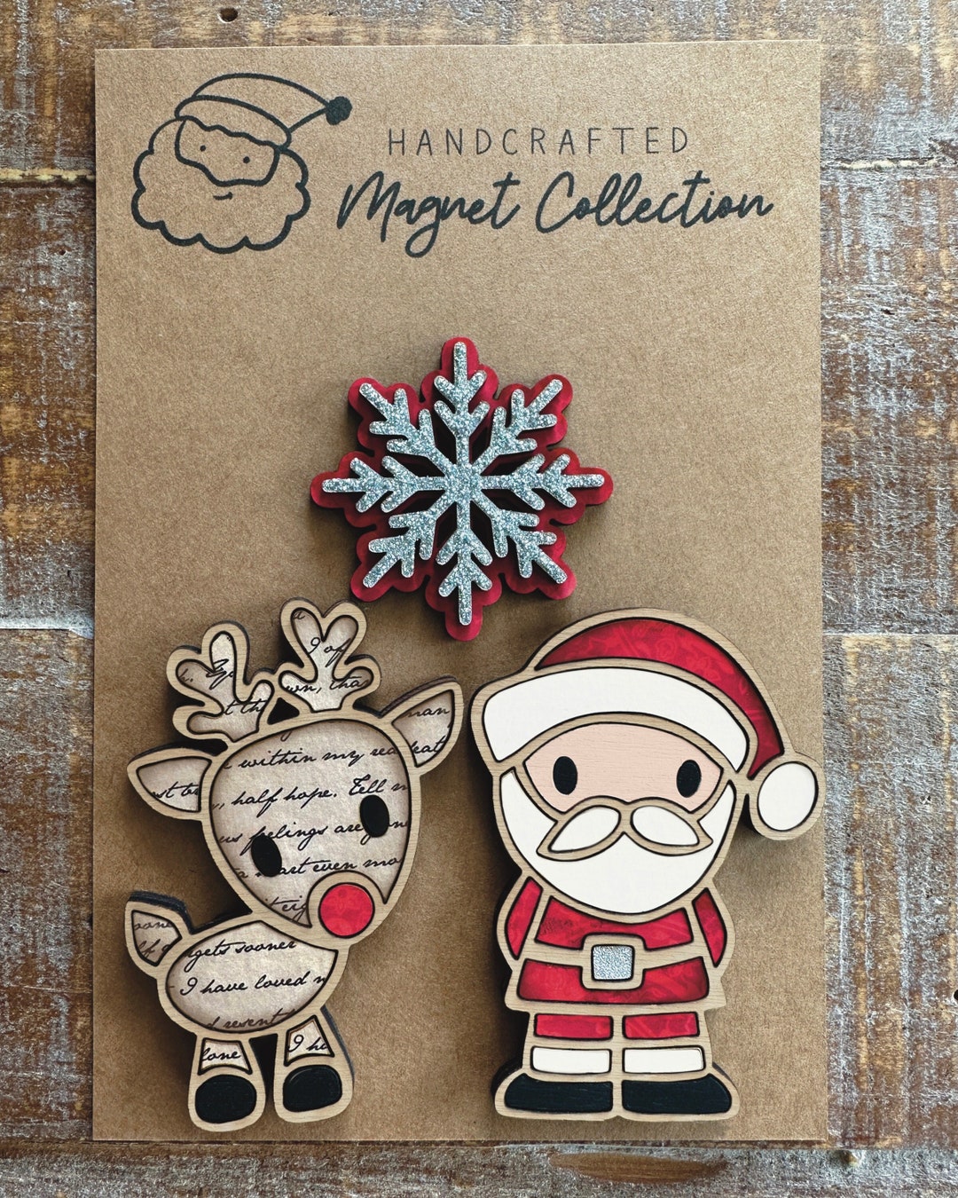 Instant Digital Download - Cute Santa & Rudolph Magnet Collection SVG ...