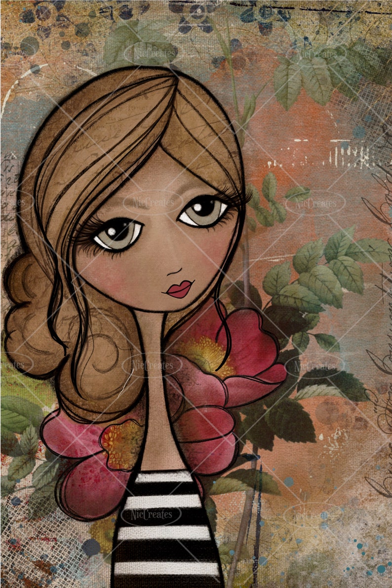 Instant Digital Download Whimsical Girl Digital Art Print 12 - Etsy