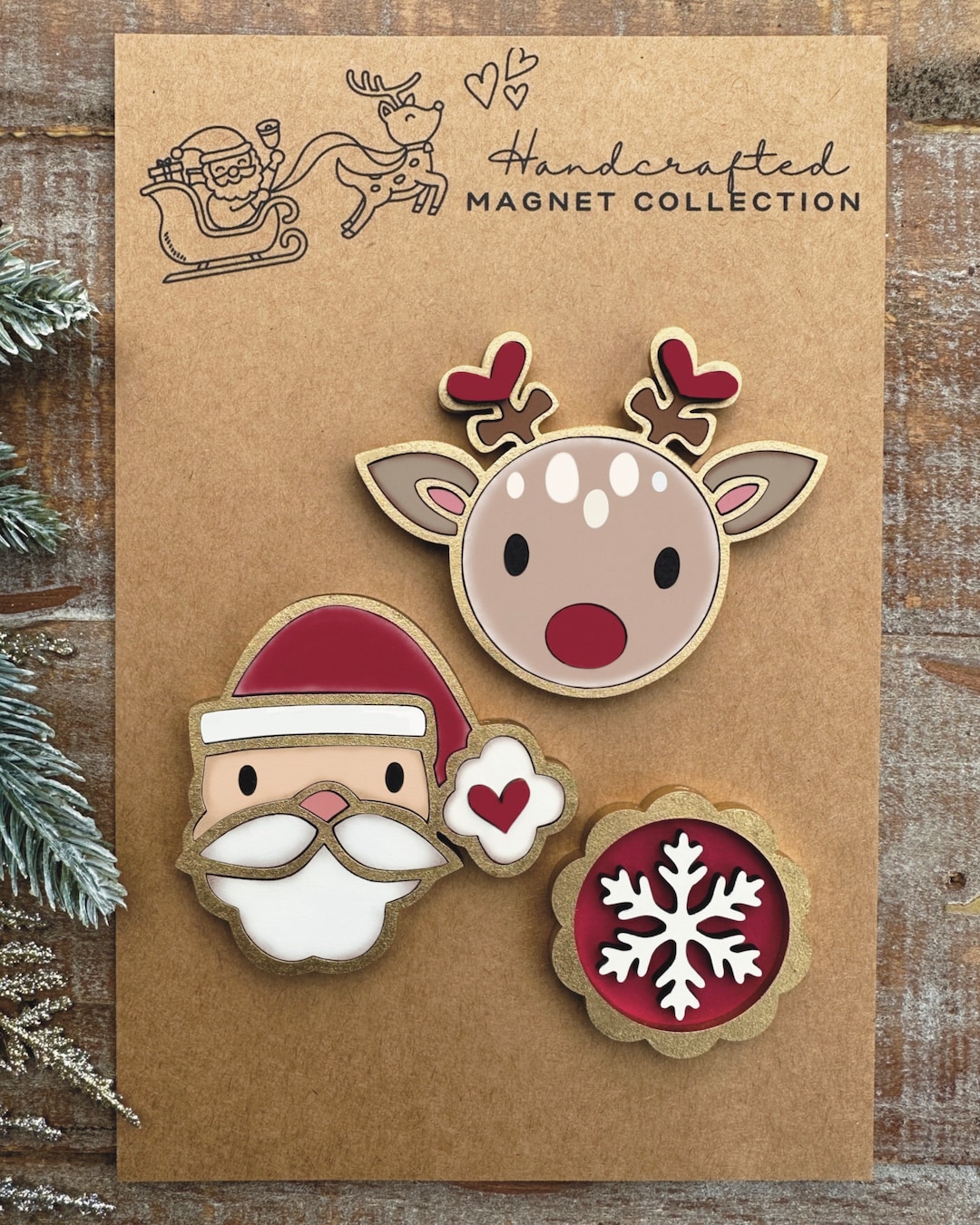 Instant Digital Download - Cute Santa & Rudolph Magnet Collection SVG ...