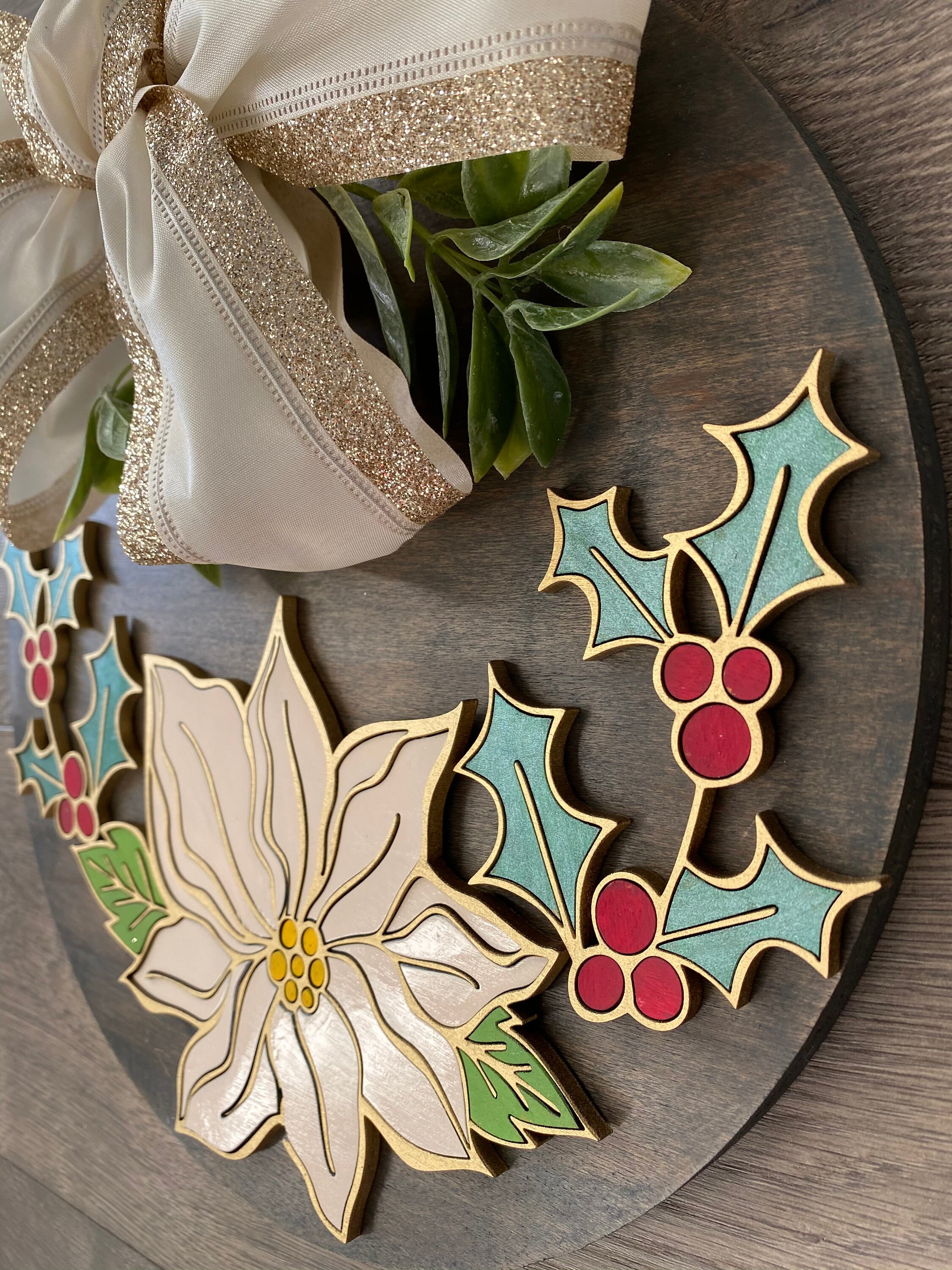 Instant Digital Download Poinsettia Holly Christmas Svg File - Etsy