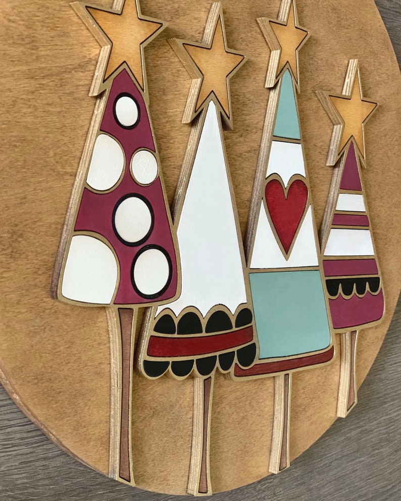 Instant Digital Download Whimsical Trees Round Sign Svg File - Etsy