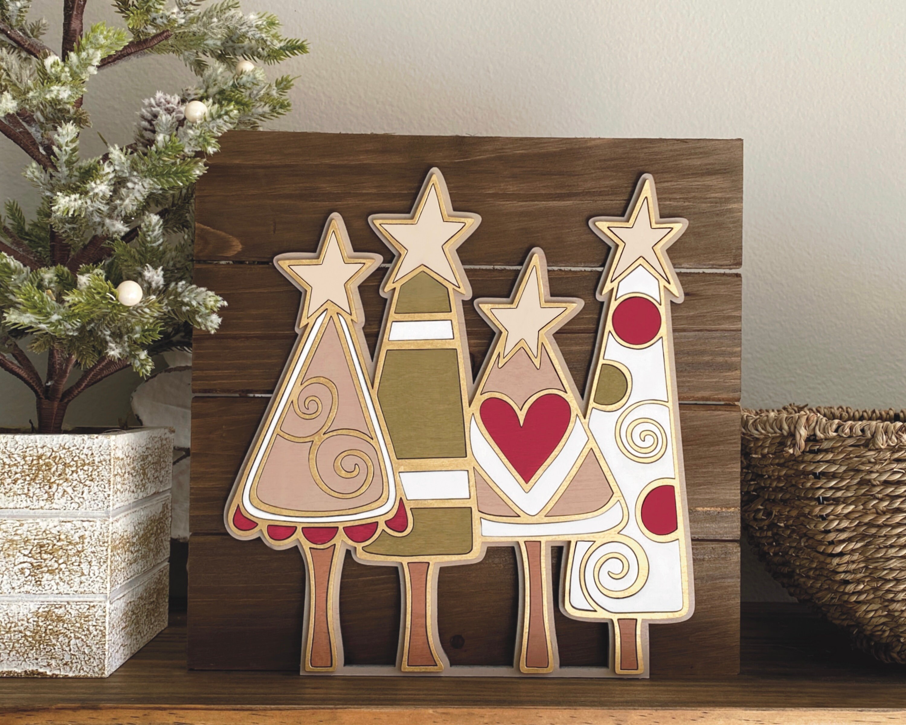 Instant Digital Download - Whimsical Holiday Trees SVG File, Shelf ...