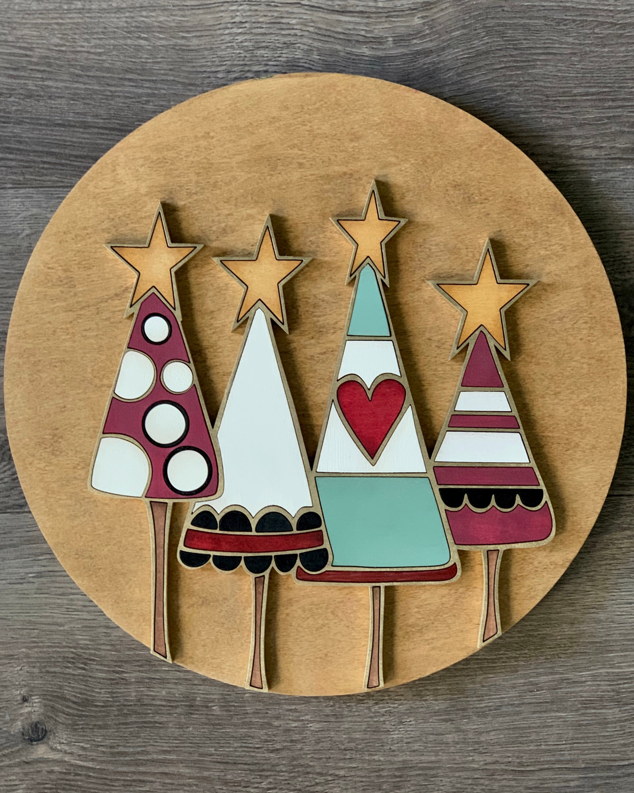 Instant Digital Download Whimsical Trees Round Sign Svg File - Etsy