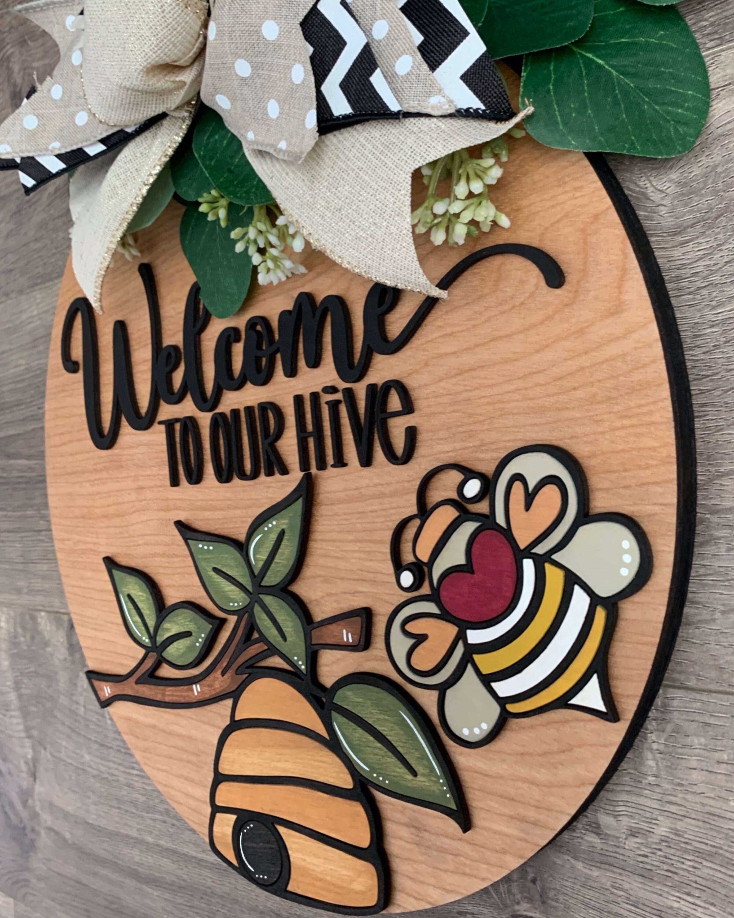 Instant Digital Download Whimsical Bee and Beehive Sign Svg - Etsy