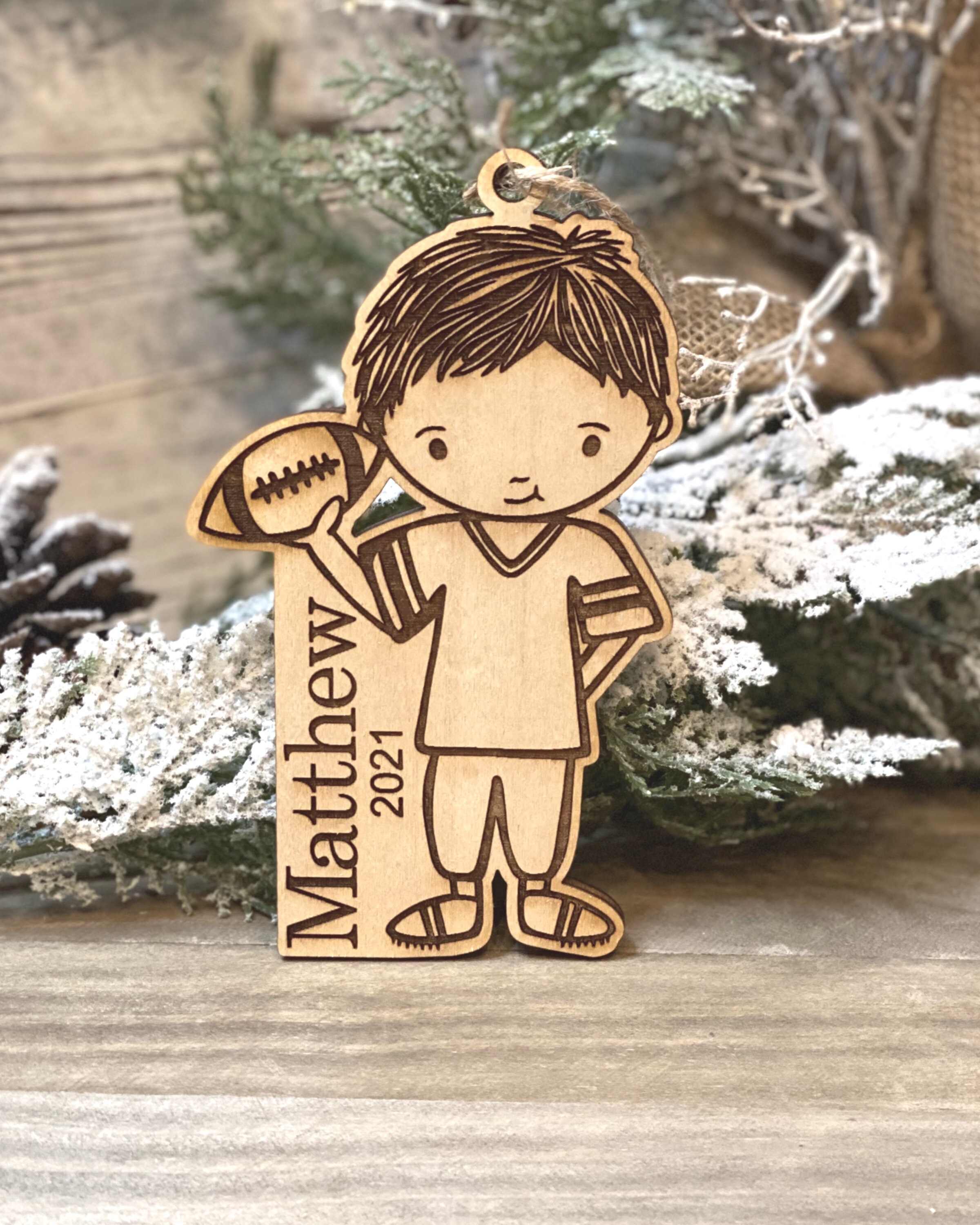 Instant digital download Cute football boy svg ornament file | Etsy