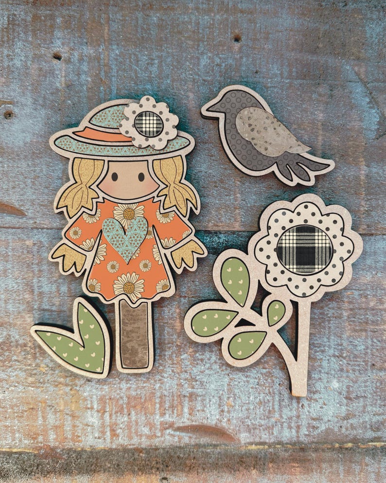 Instant Digital Download- Cute Scarecrow Themed Magnet Collection SVG ...