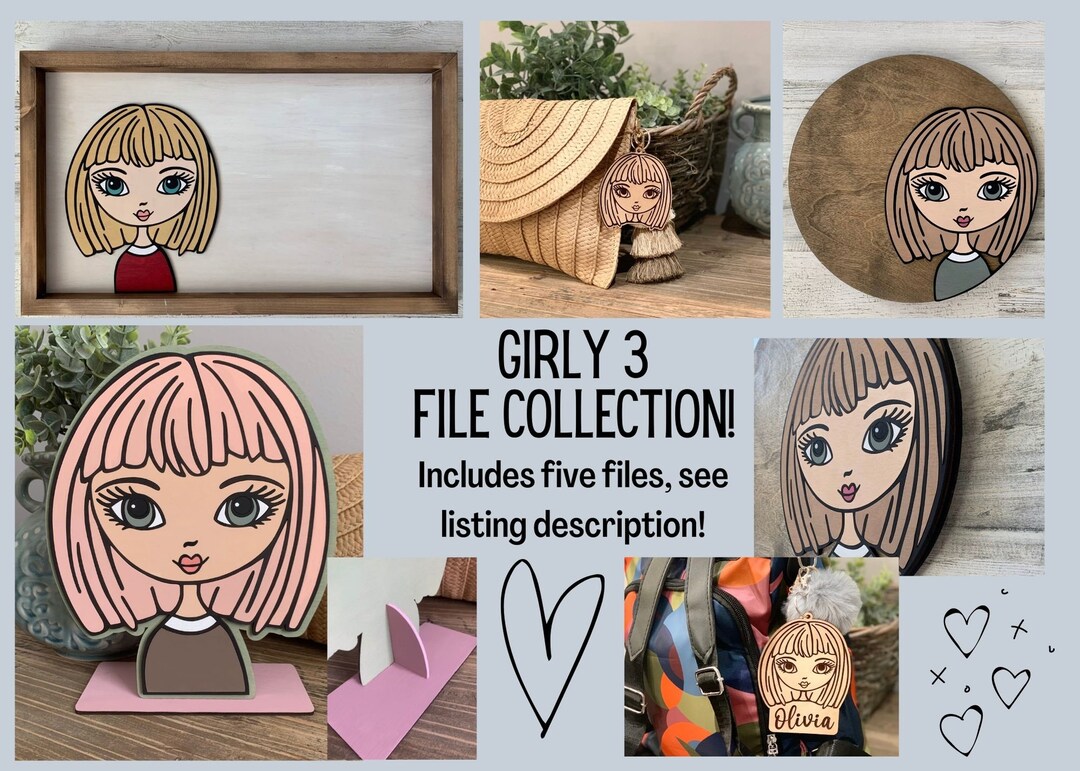 Instant Digital Download- Laser Ready Girl Svg File Collection - Five ...