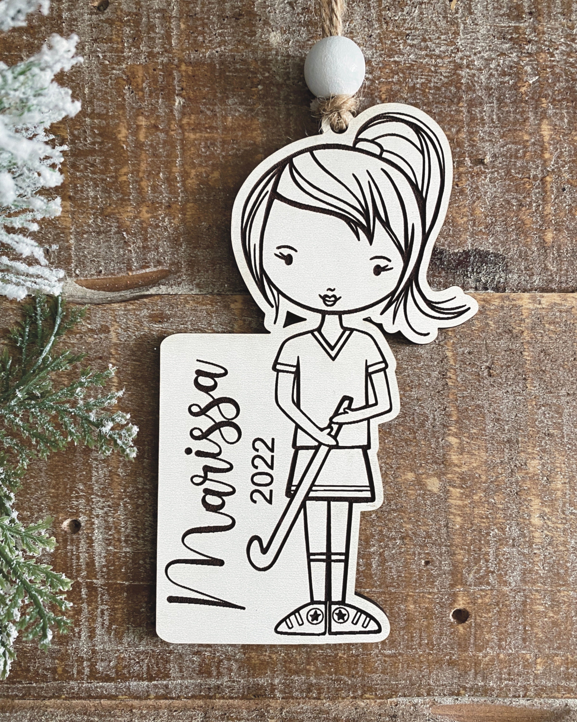 Instant Digital Download - Field Hockey Girl Ornament Svg File, Laser ...