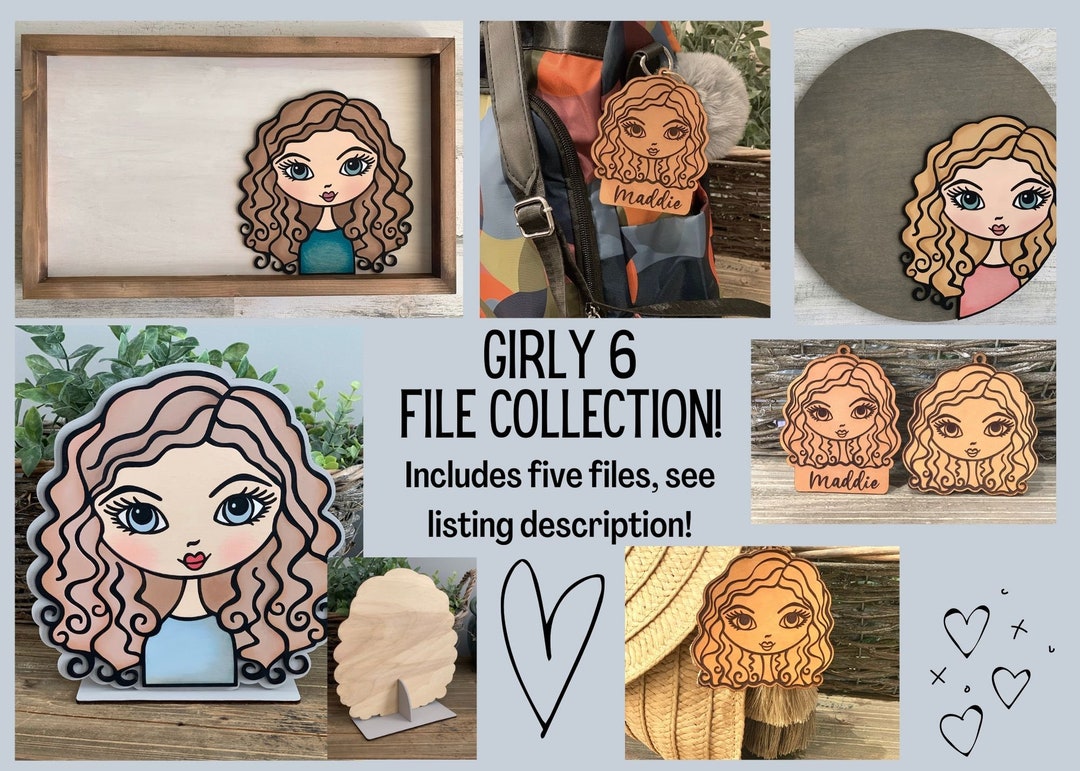 Instant Digital Download- Laser Ready Girl Svg File Collection - Five ...