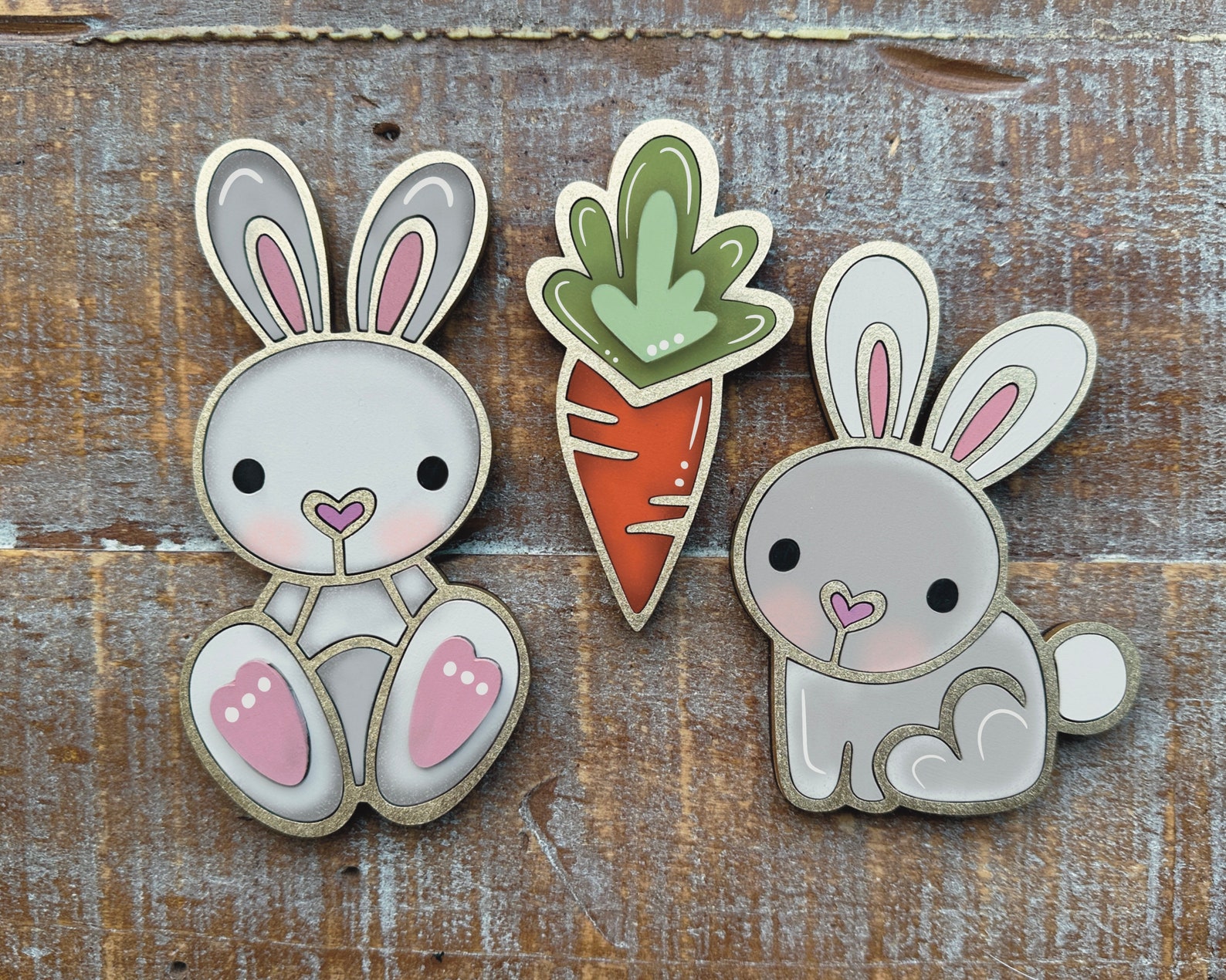 Instant Digital Download - Bunny Themed Magnet Set, Glowforge Ready ...