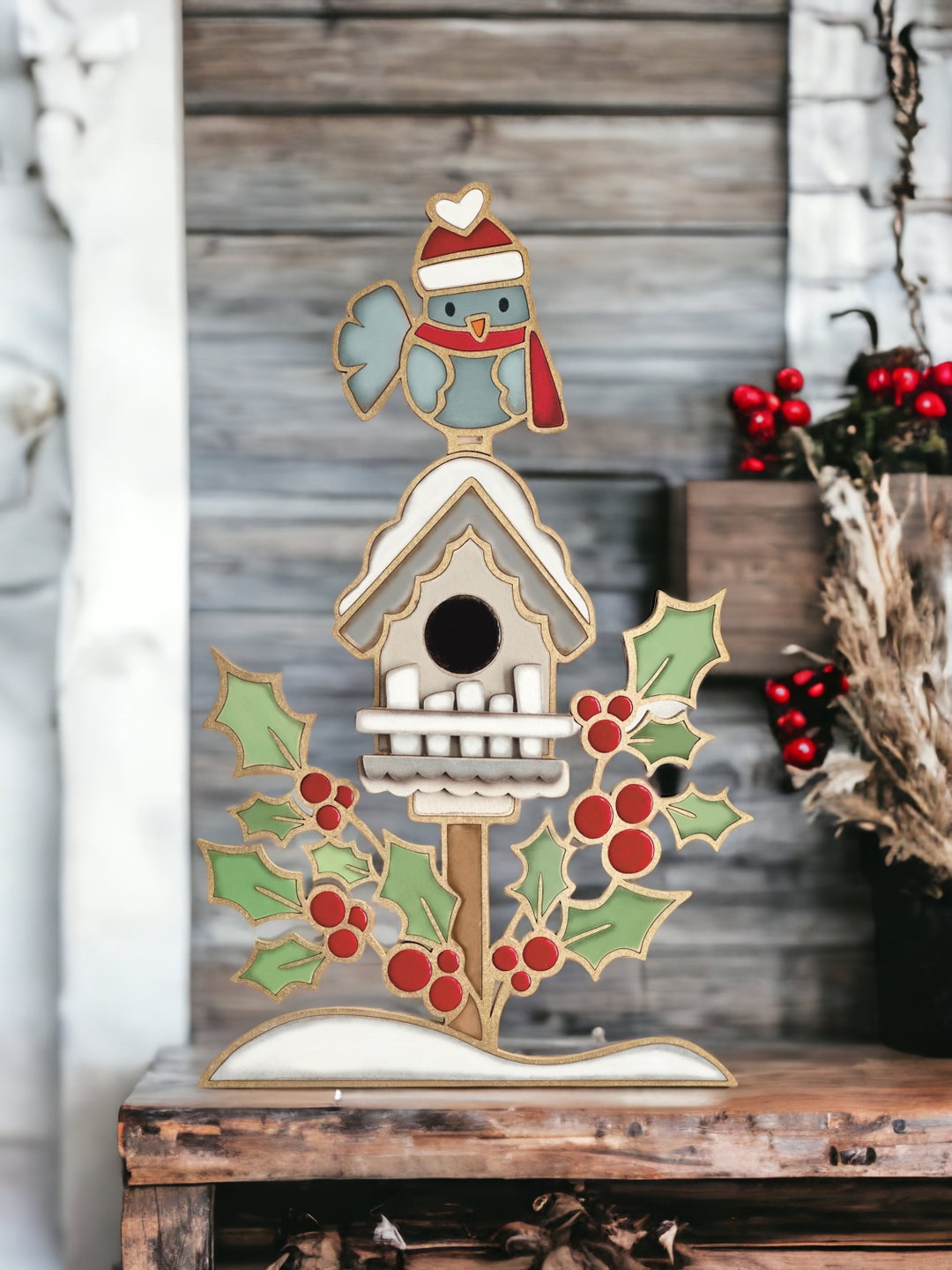 Instant Digital Download - Holiday Birdhouse Sign Graphic, Shelf Sitter ...