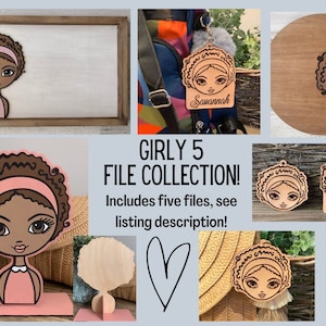 Instant Digital Download- Laser Ready Girl Svg File Collection - Five ...