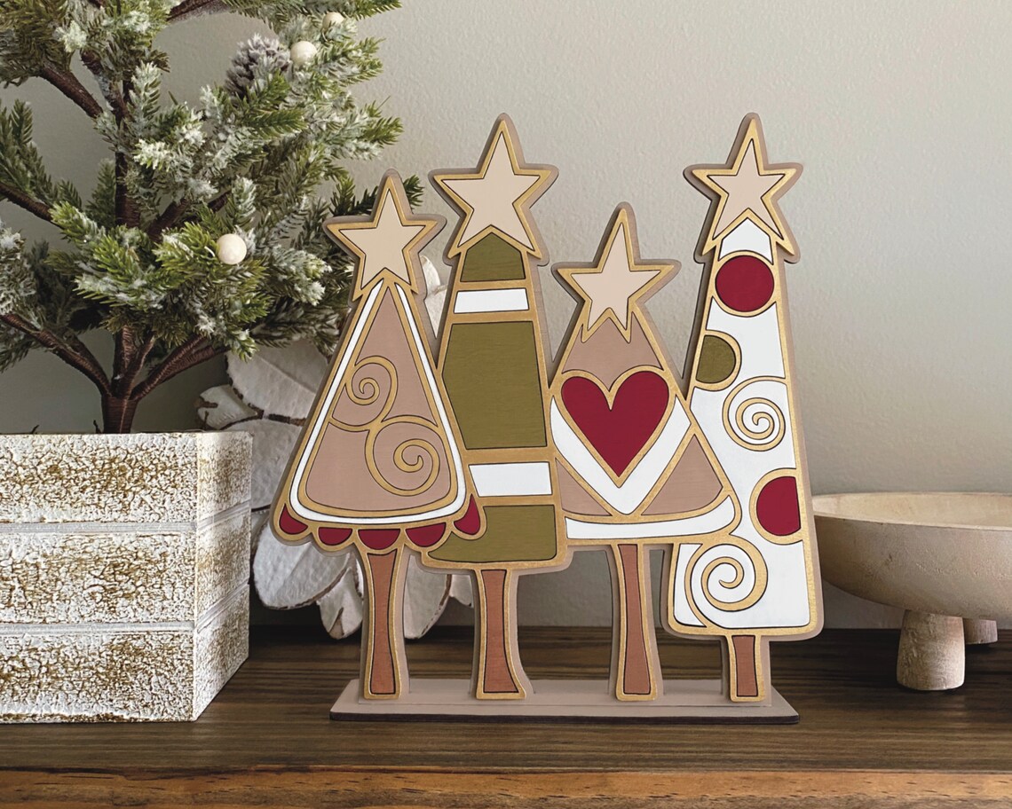 Instant Digital Download - Whimsical Holiday Trees SVG File, Shelf ...