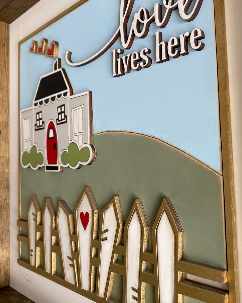 Instant Digital Download Valentine's Love House Sign SVG | Etsy