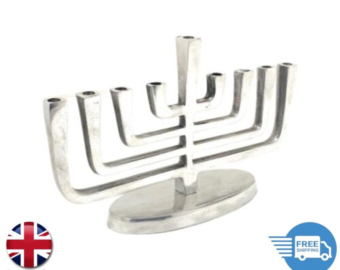 Midcentury Modern Cast Aluminum Hanukkah Menorah Chanukia Hanukkiah ...