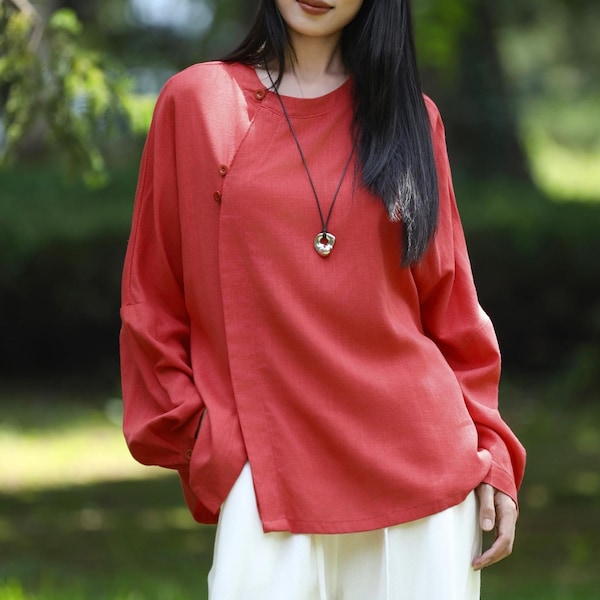 Cotton Chinese Style Tops - Etsy