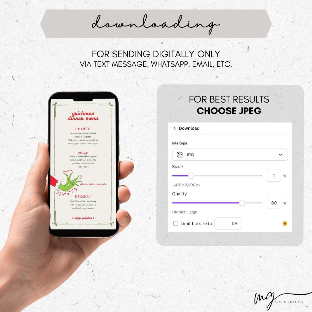 Whimsical Holiday Dinner Menu Template | Grumpy Christmas Party ...