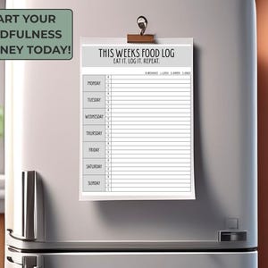 Weekly Food Log - Printable Meal Tracker - Instant Download PDF - Etsy