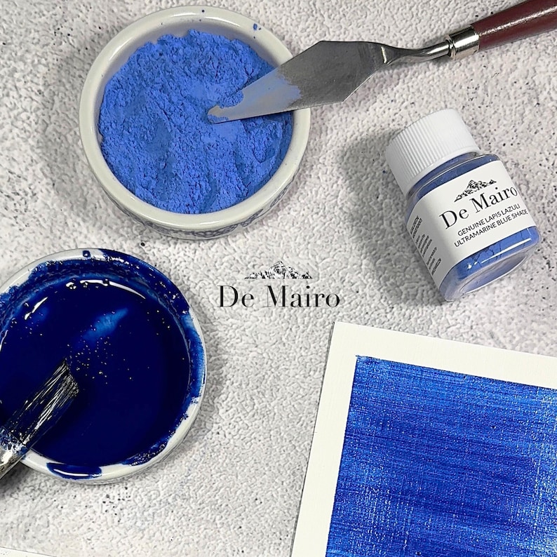 Pigmento azul ultramar de lapislázuli auténtico / Acuarelas y pinturas ...