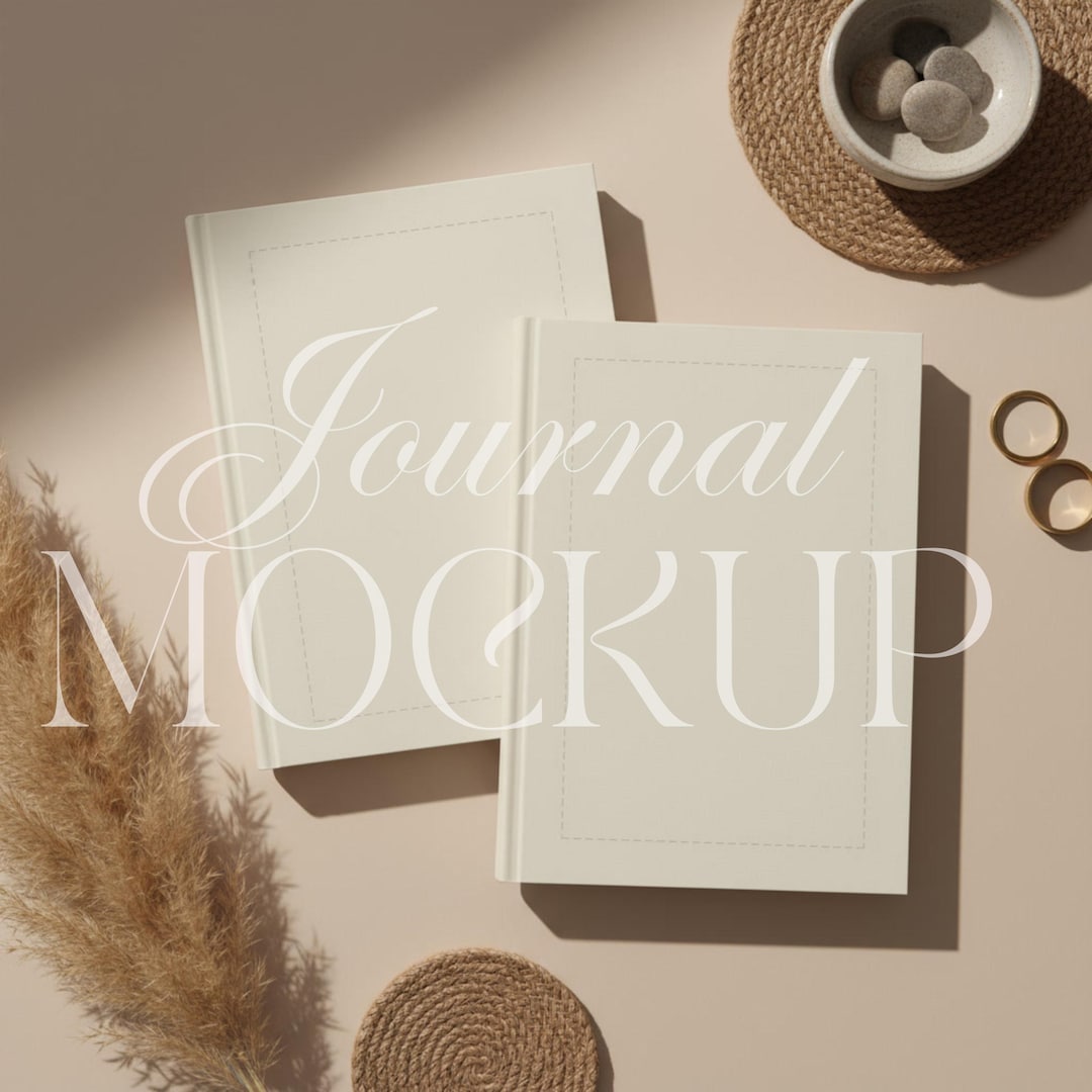 2 Hardcover Journal Mockup Printify Ruled Line Journal Matte Double ...