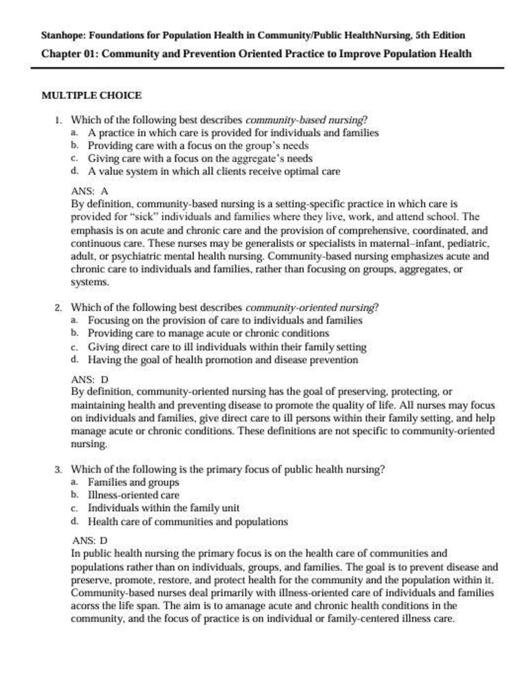 Assessment Resource Pack for Foundations for Population Health in ...