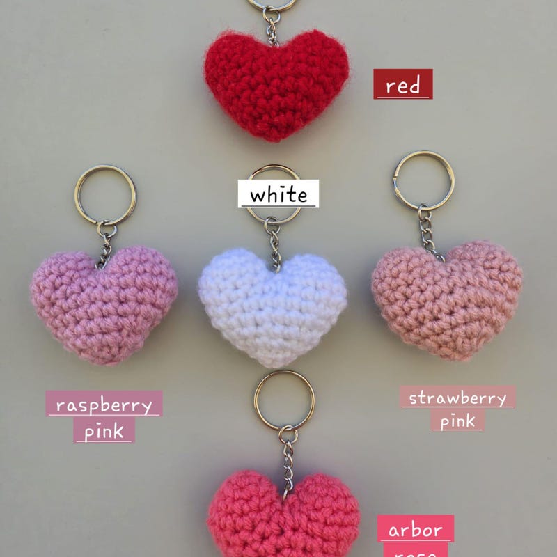 Heart Knit Key Chain - Etsy