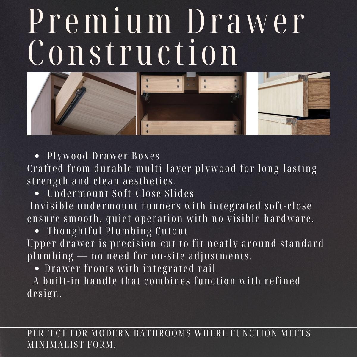 Custom Walnut Floating Bathroom Vanity – Handleless Wall-mounted ...