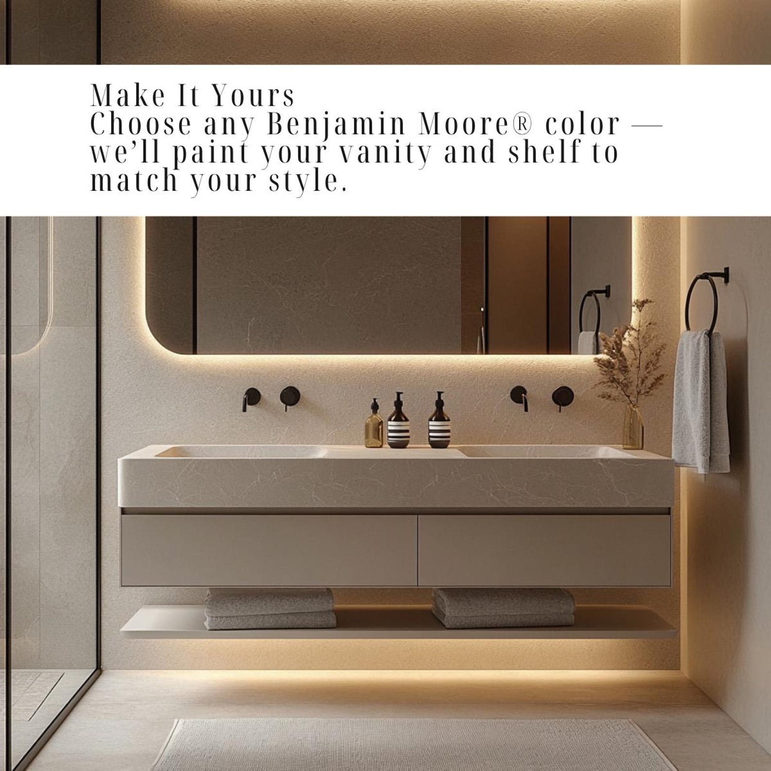 Dark Oak Floating Vanity: Custom Chocolate Finish Bathroom Cabinet - Etsy