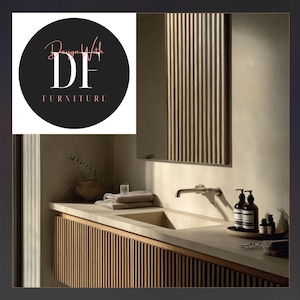 Fluted Floating Vanity: White Oak or Walnut, Modern Bathroom Cabinet - Etsy