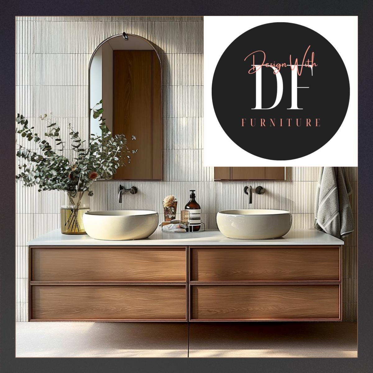 Custom Walnut Floating Bathroom Vanity – Handleless Wall-mounted ...