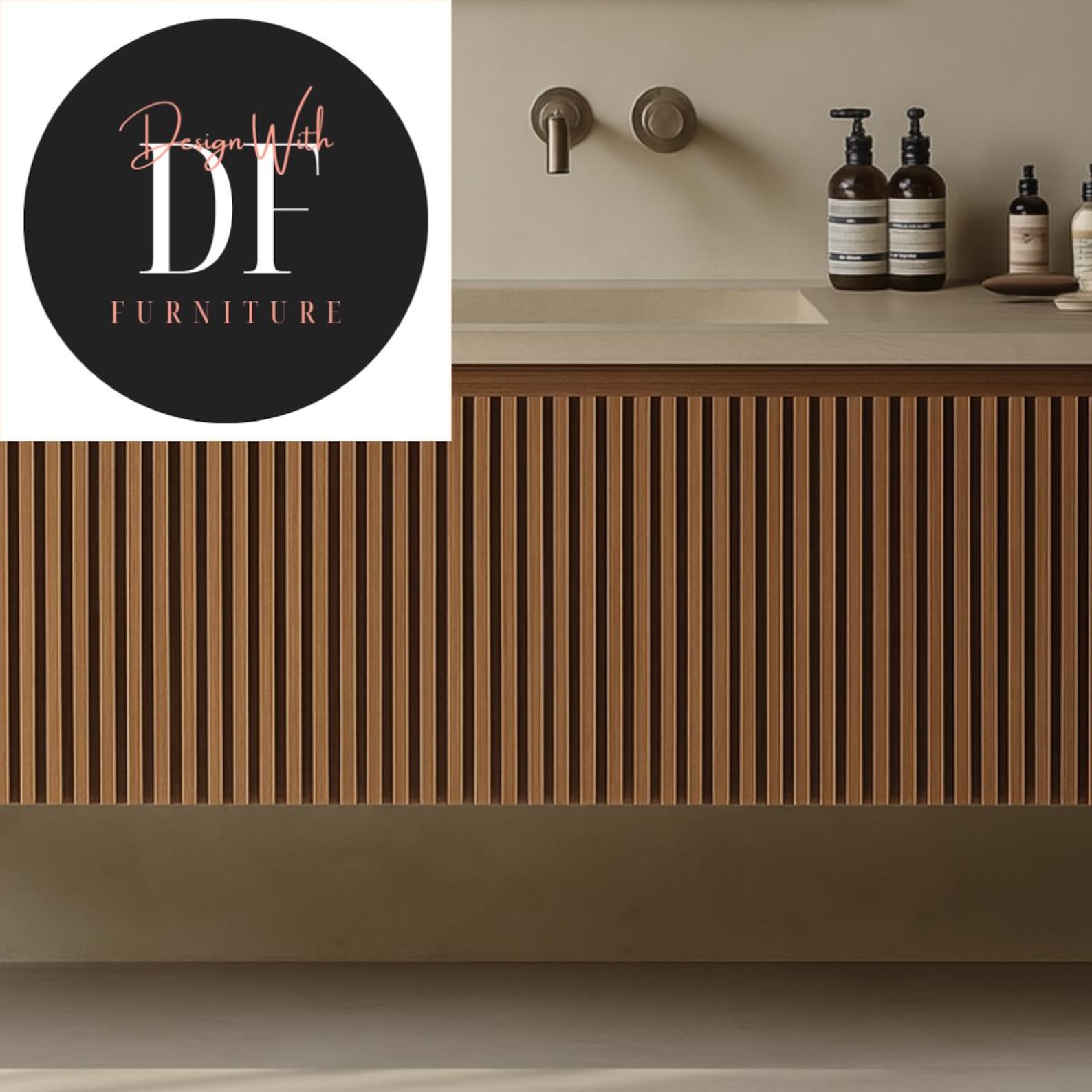 Fluted Floating Vanity: White Oak or Walnut, Modern Bathroom Cabinet - Etsy