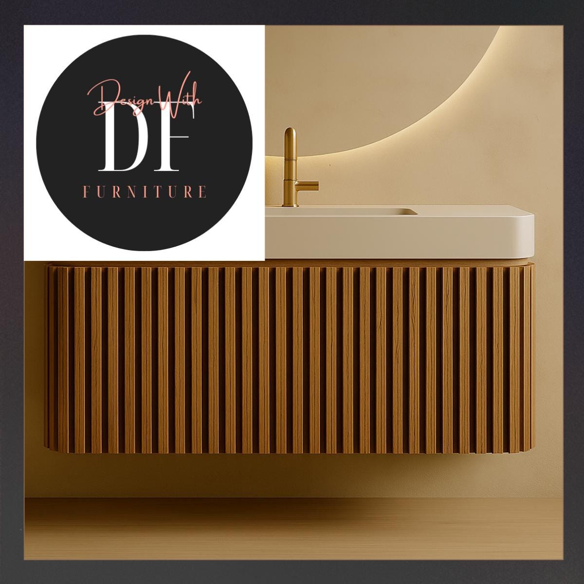 Floating Oak Bathroom Vanity: Fluted Front, Handleless Spa Style - Etsy
