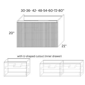 Fluted Floating Bathroom Vanity – Custom Solid Oak/walnut Cabinet ...