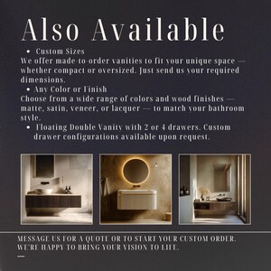 Fluted Floating Bathroom Vanity – Custom Solid Oak/walnut Cabinet ...