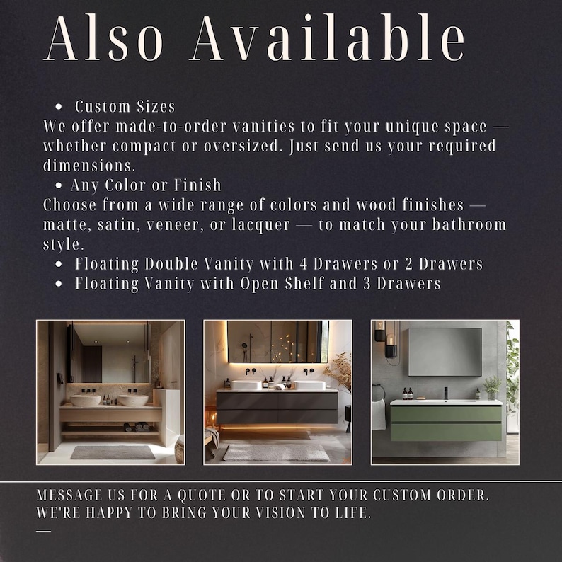 White Oak Floating Vanity: Modern Bathroom Sink Cabinet With Soft-close ...