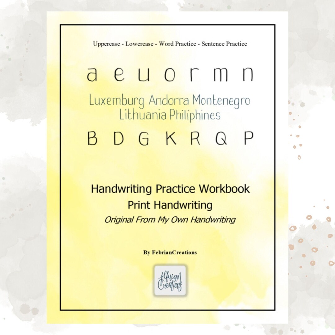 Print Style Handwriting Workbook: Letter Tracing Practice (PDF Download ...