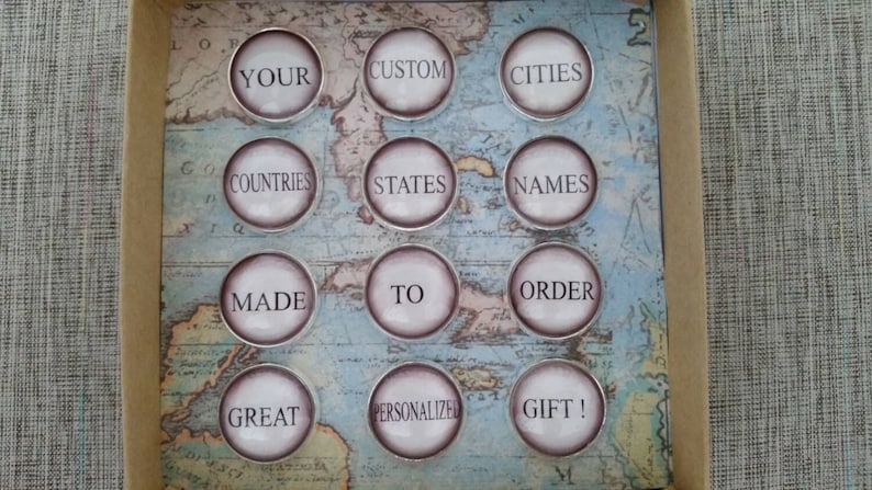 World Map Push Pins, Map Pins Personalized - Etsy