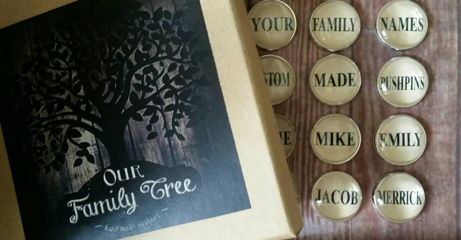 Personalized Push Pins Family Tree - Etsy