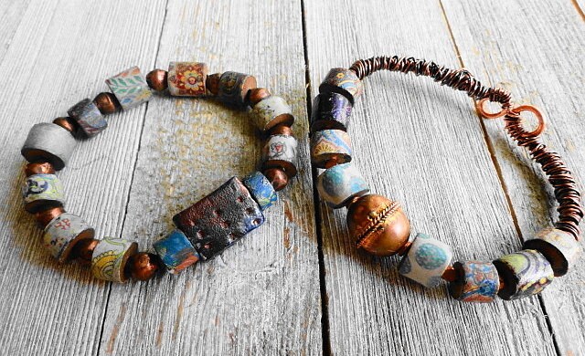 Rustic Earthy Bracelet Set With Hardwired and Stretch - Etsy