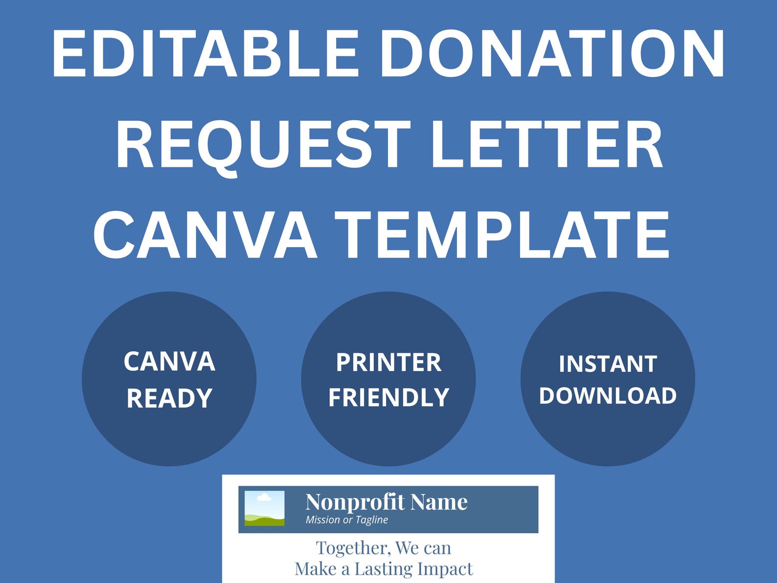 Donation Request Letter Template | Editable Canva Nonprofit Fundraising ...