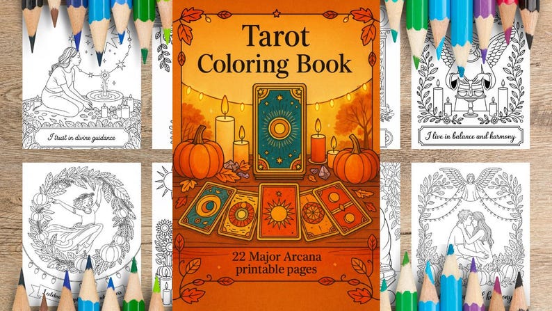 Tarot Coloring Book: 22 Major Arcana Printable Pages (PDF Download) - Etsy