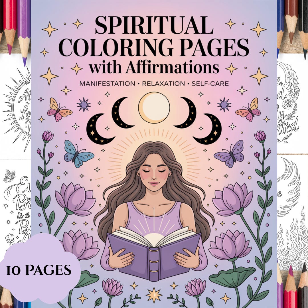 Spiritual Affirmation Coloring Pages – Mindfulness, Manifestation ...
