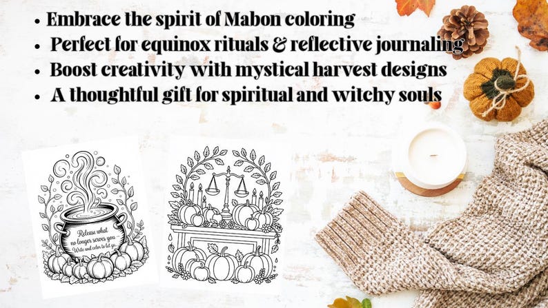Mabon Coloring & Ritual Journal Printable PDF | Pagan Sabbat Wheel of ...