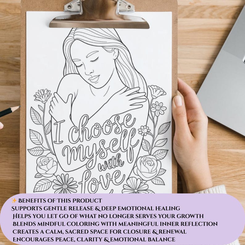 Self-love Affirmation Coloring Pages, Healing & Worthiness, Mindful ...