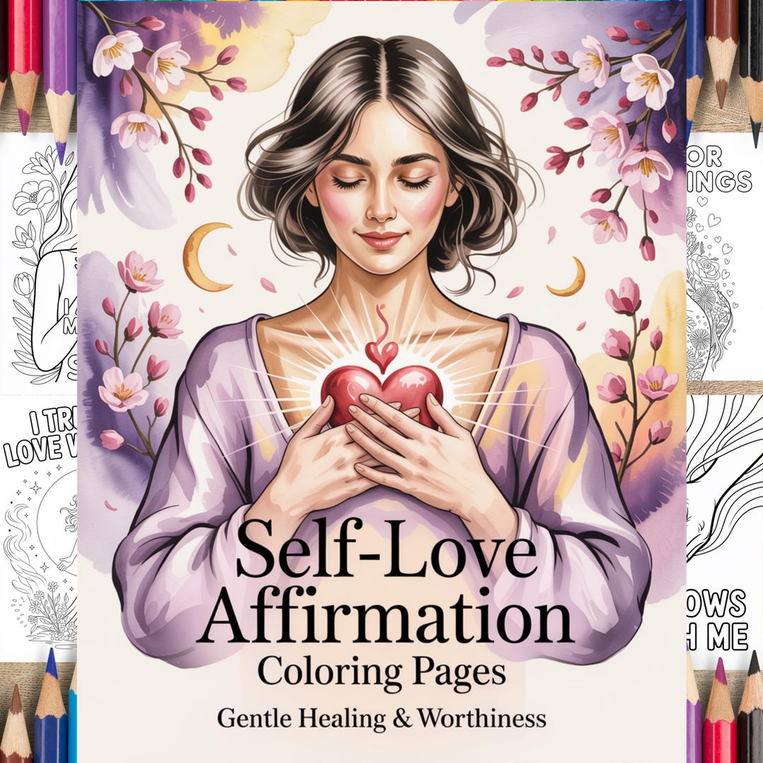 Anxiety Relief Self-love Ritual – Affirmation Coloring Pages for ...